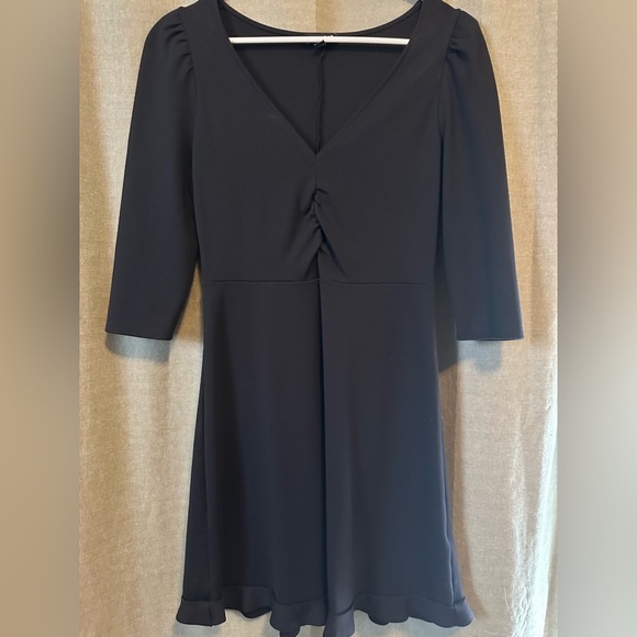 Express | Dresses | Express Fit Flare 34 Sleeve V Neck Dress | Poshmark